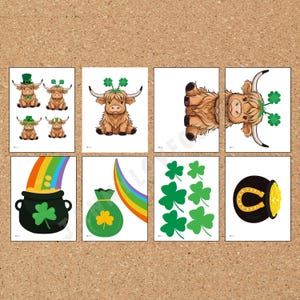 St. Patrick's Day Bulletin Board Kit | Highland Cow Theme | March ...