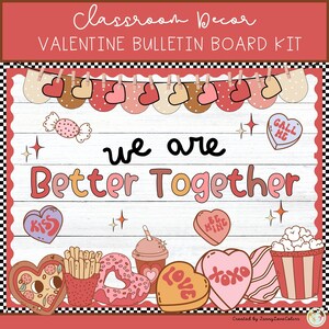 Retro Valentine's Day | February Winter Bulletin Board Kit and Door ...