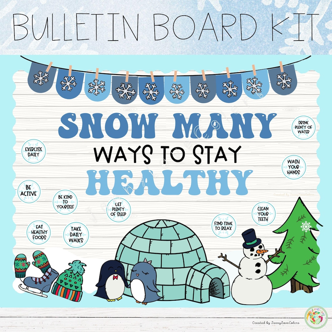 Winter Healthy Habits Bulletin Board Kit: Snowman Classroom Decor ...