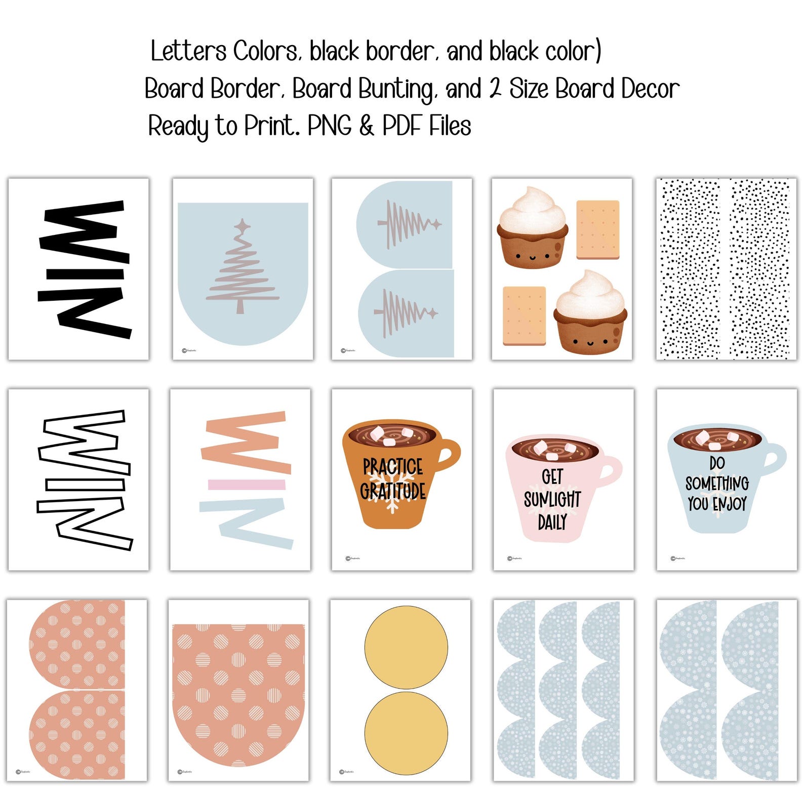 Winter Wellness Bulletin Board Kit | Hot Cocoa Classroom Decor (digital ...