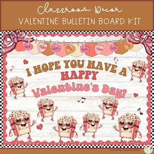 Retro Valentine's Day Bulletin Board Kit Groovy Heart-themed February ...