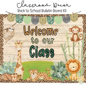 Back to School Bulletin Board Kit | Jungle Safari Themed | Wild About ...
