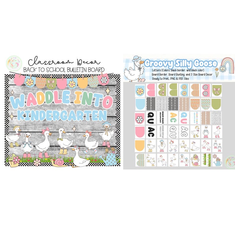 Groovy Silly Goose Classroom Decor Bundle: Pastel Theme - Etsy