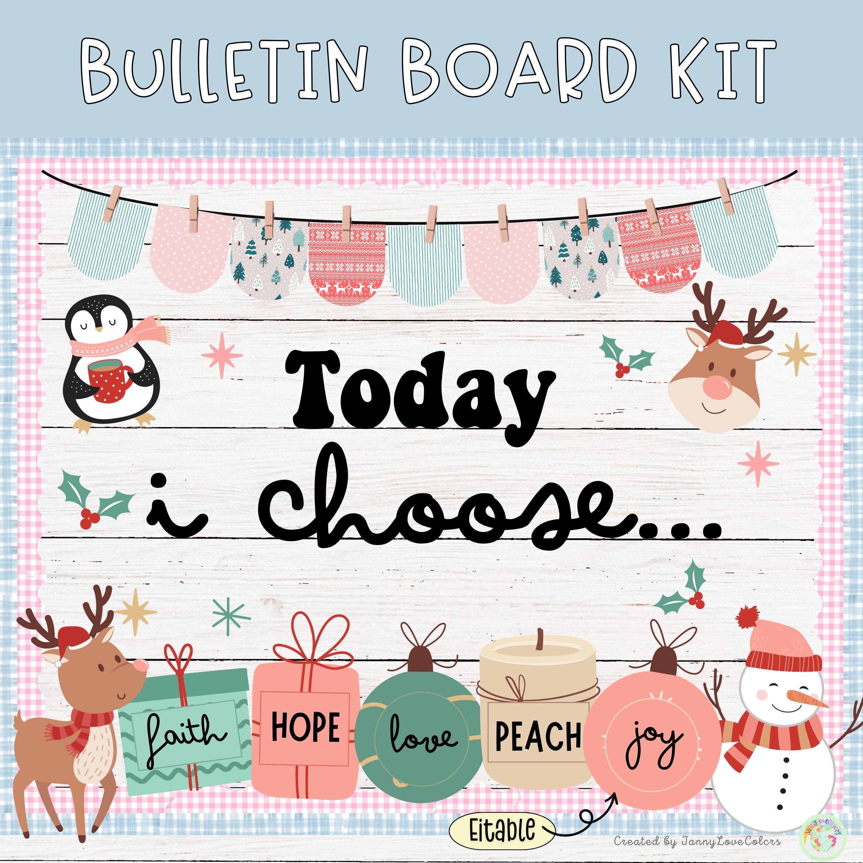 Christian Christmas Bulletin Board Kit: Printable Door Decor (editable ...