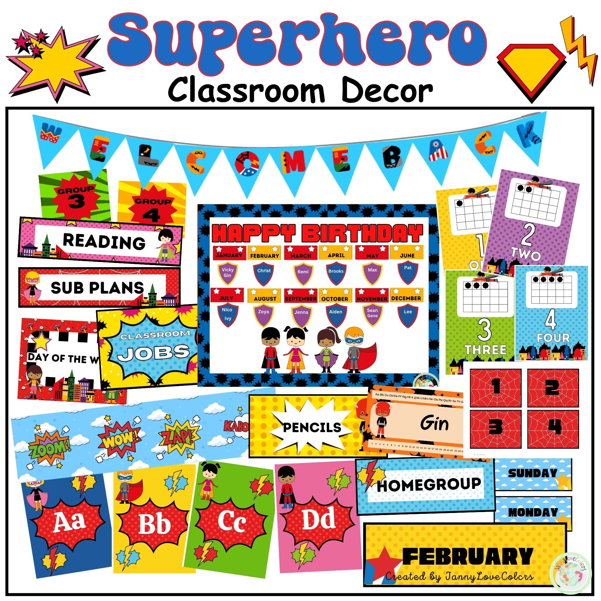 Superhero Classroom Decor Bundle: Editable Back to School Theme - Etsy