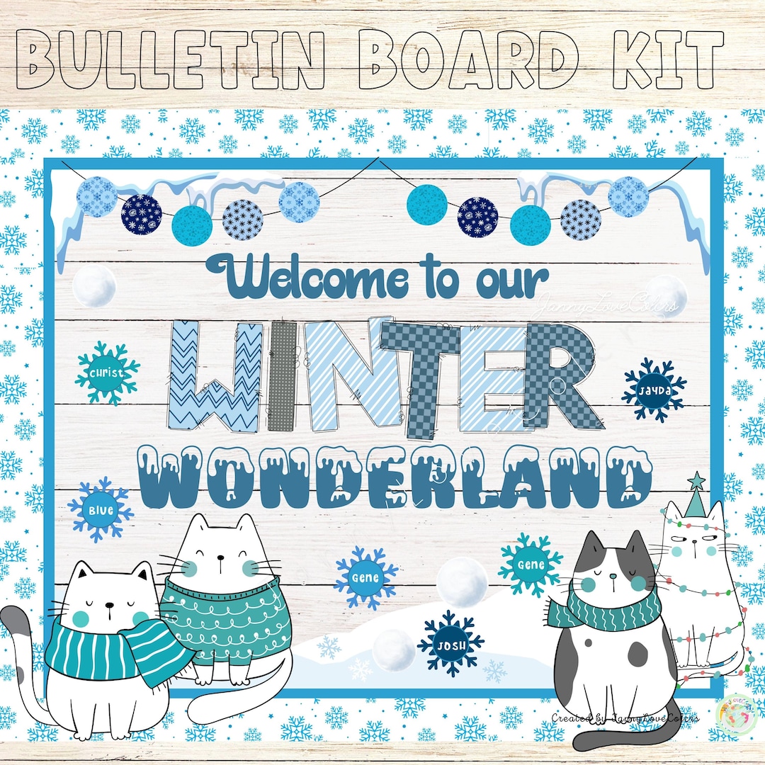 Winter Wonderland Holiday Bulletin Board Kit January Bulletin Board ...