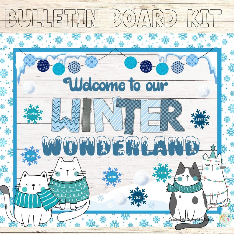 Winter Wonderland Holiday Bulletin Board Kit January Bulletin Board ...