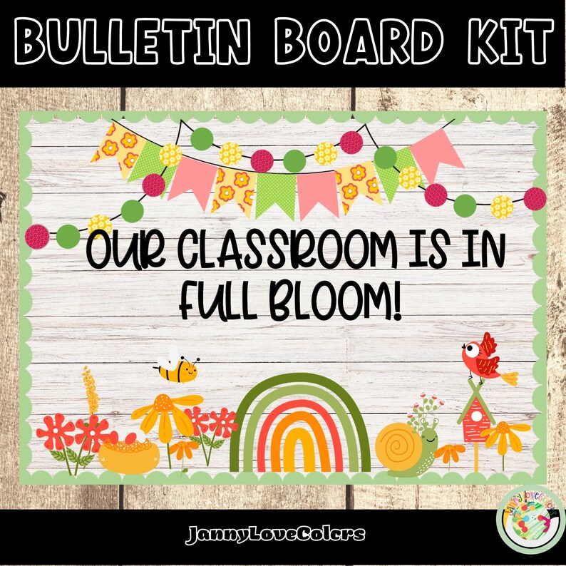 Hello Spring Spring Bulletin Board Kit door Decor Rainbow - Etsy