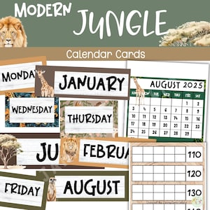 Modern Jungle Classroom Decor Bundle: Editable Safari Theme - Etsy