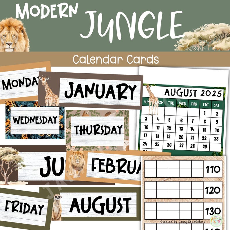 Modern Jungle Classroom Decor Bundle: Editable Safari Theme - Etsy