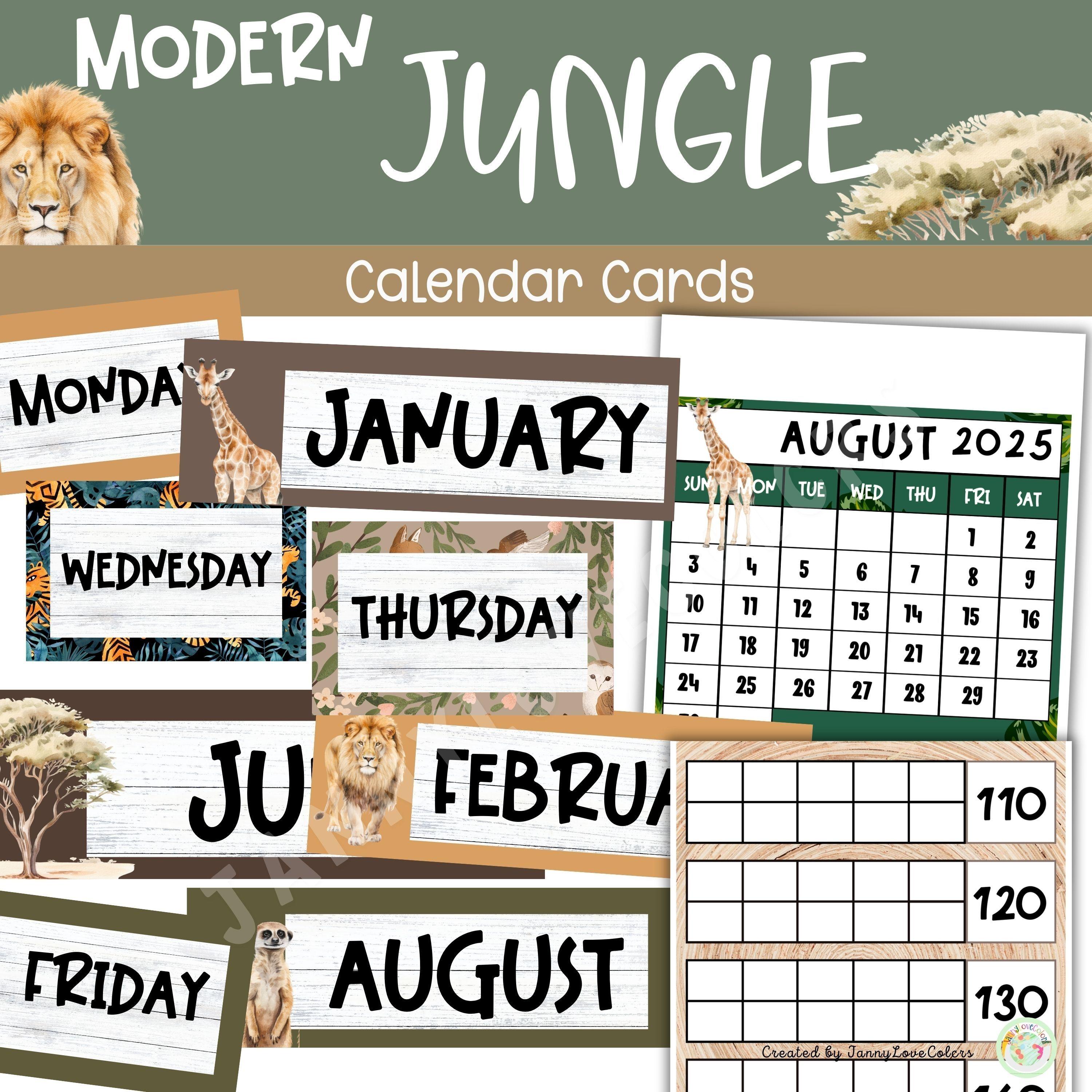 Modern Jungle Classroom Decor Bundle: Editable Safari Theme - Etsy
