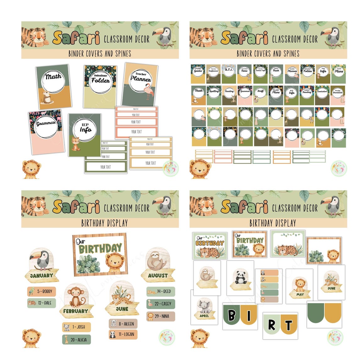 Safari Classroom Decor Bundle: Neutral Animal Theme (digital Download ...