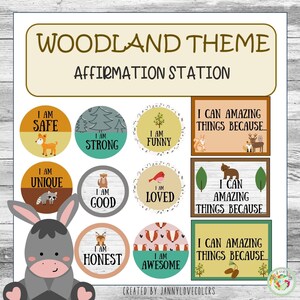 Woodland Animal Theme Classroom Decor Bundle, Printable, Easy Bulletin ...