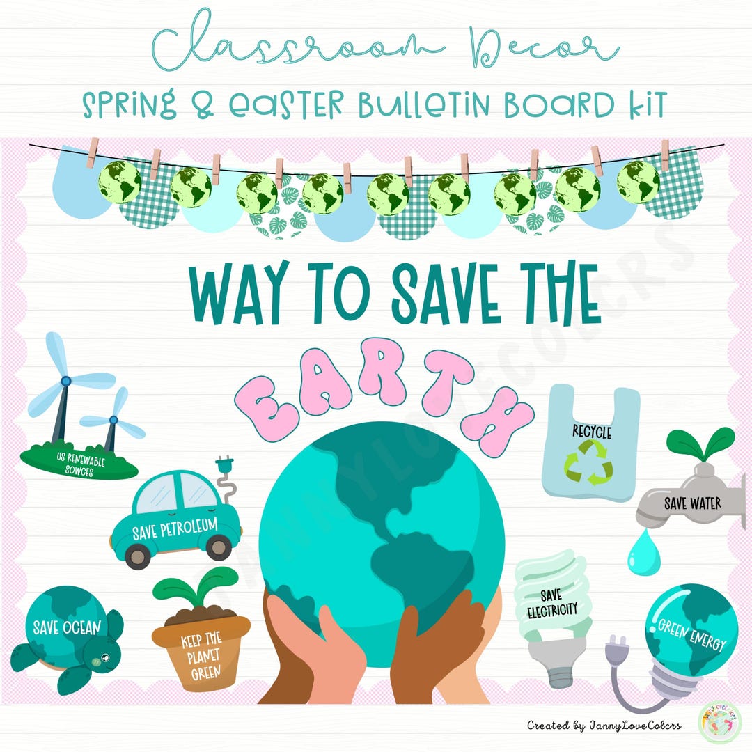 Earth Day Bulletin Board Kit: Classroom Decor (printable, Editable) - Etsy