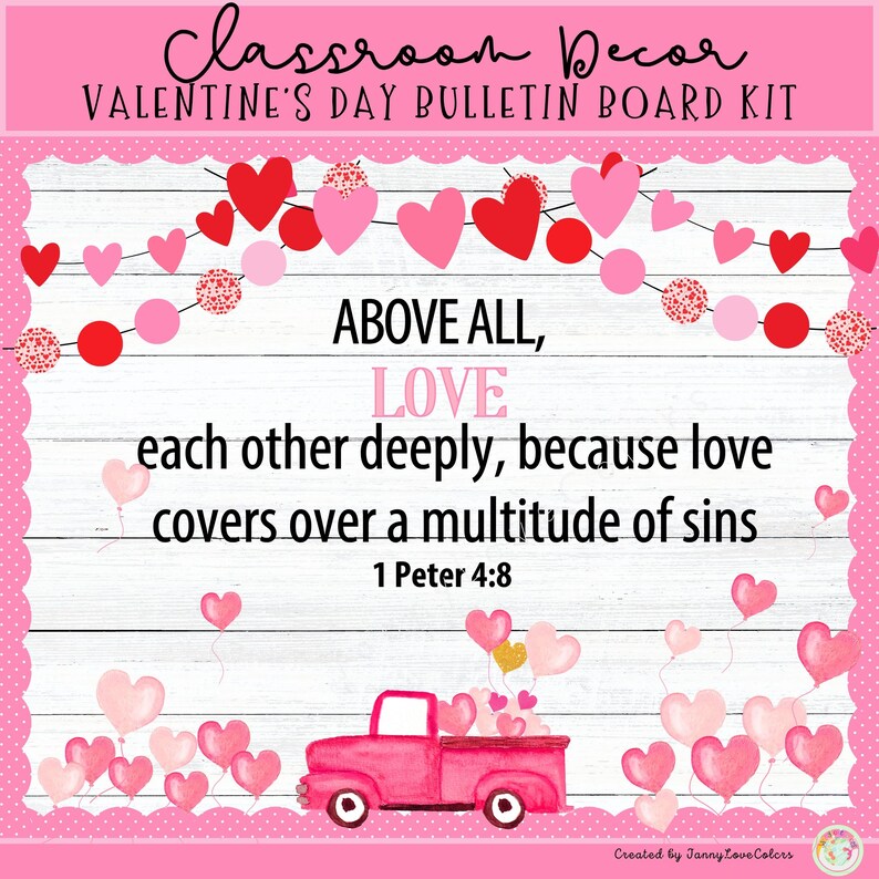 Valentine's Bulletin Board Christian Church Bible Verse February ...