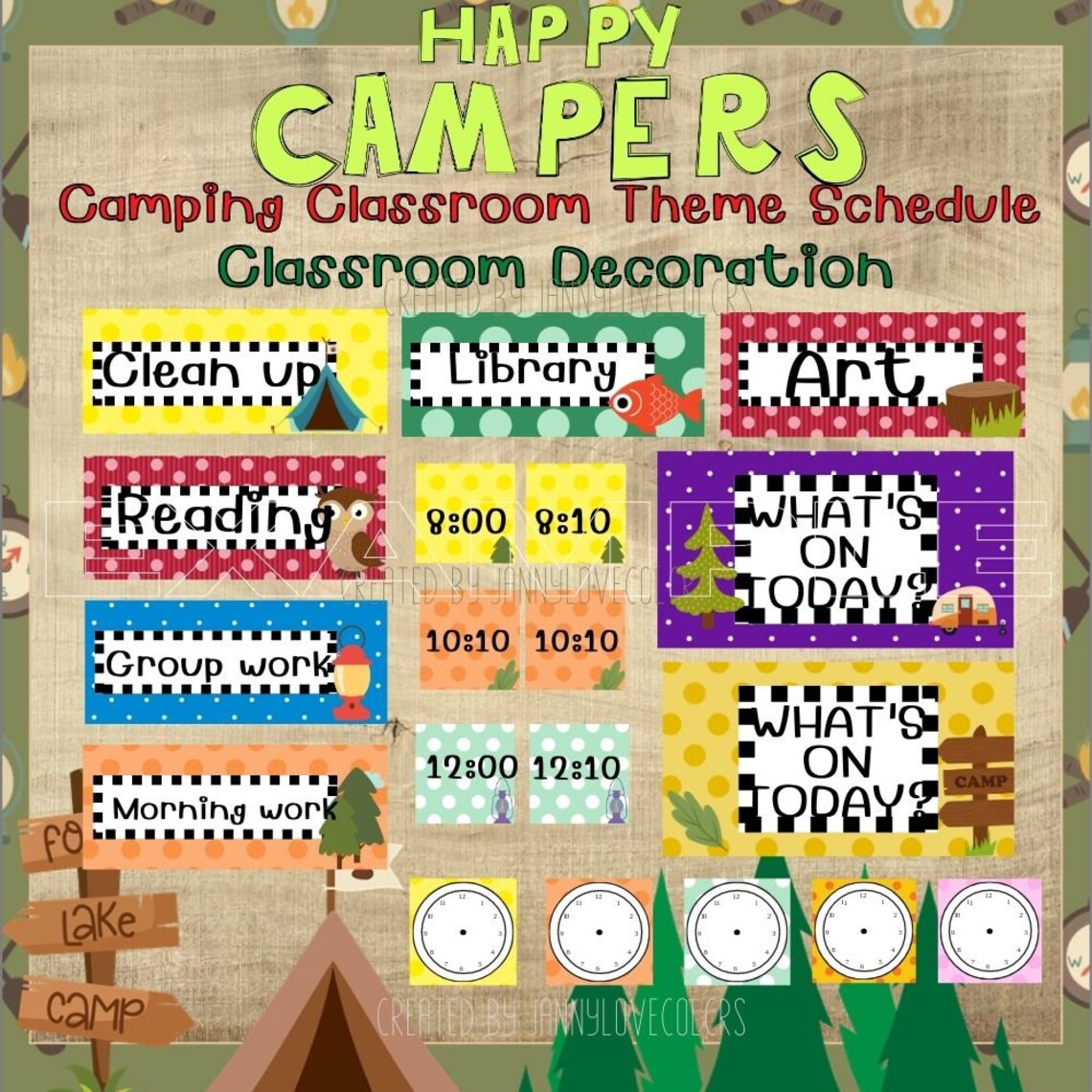 Happy Camper Classroom Decor Bundle: Bulletin Board Kit (PDF) - Etsy