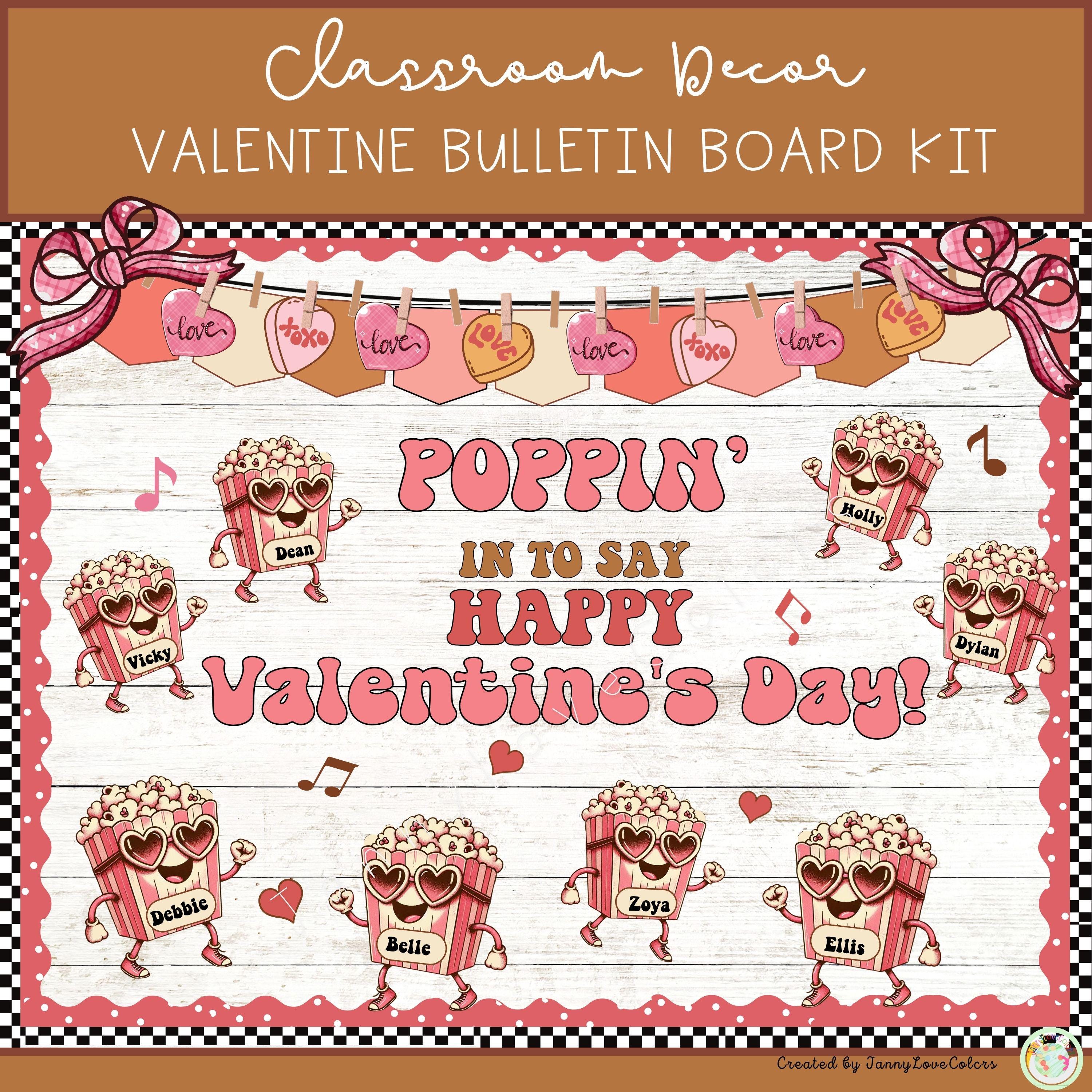 Retro Valentine's Day Bulletin Board Kit: Groovy Heart Decor (PDF, PPT ...