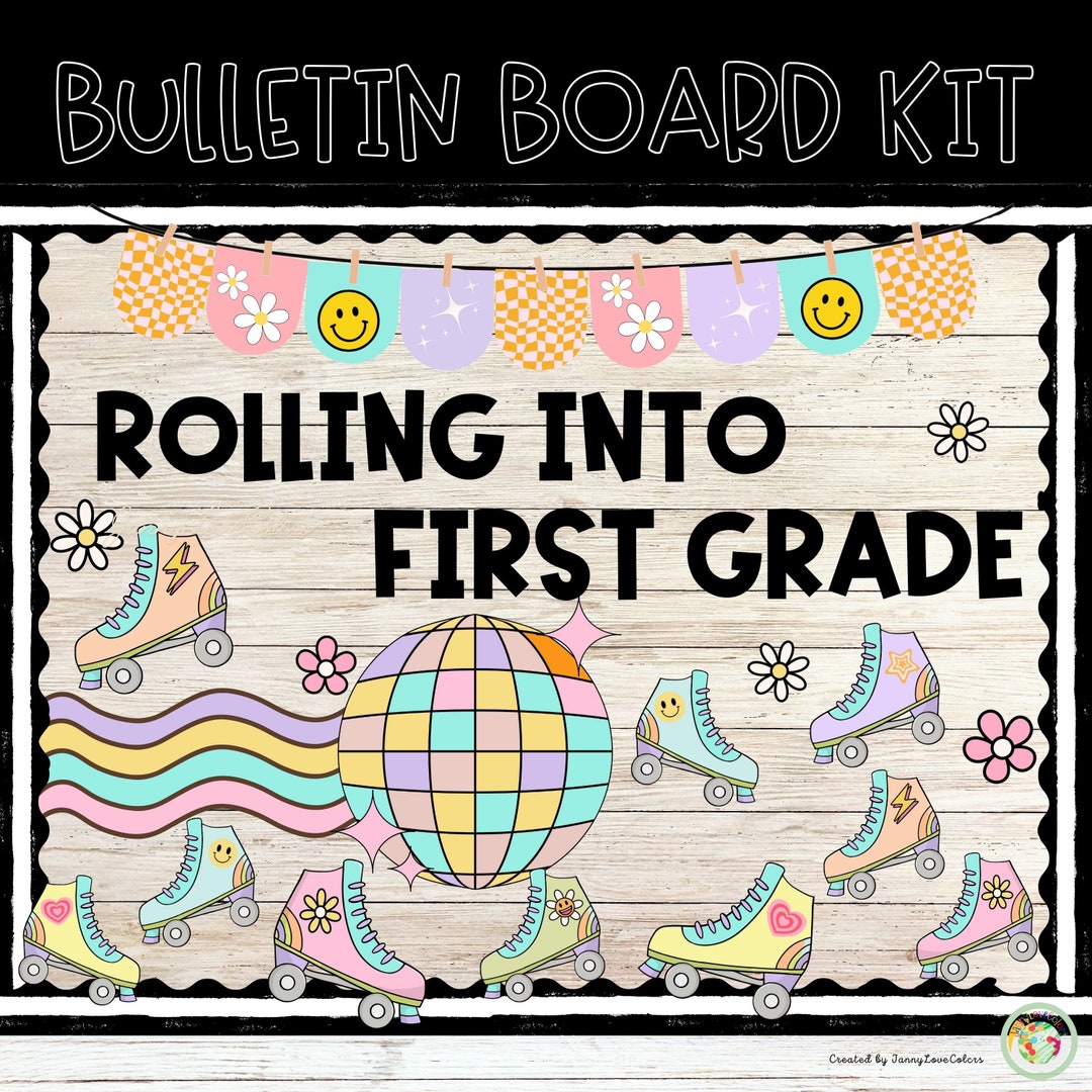 Retro Roller Skate Bulletin Board Kit: Disco Classroom Decor (digital ...