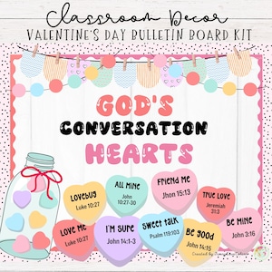 God's Conversation Hearts Bulletin Board Kit: Christian Classroom Decor ...
