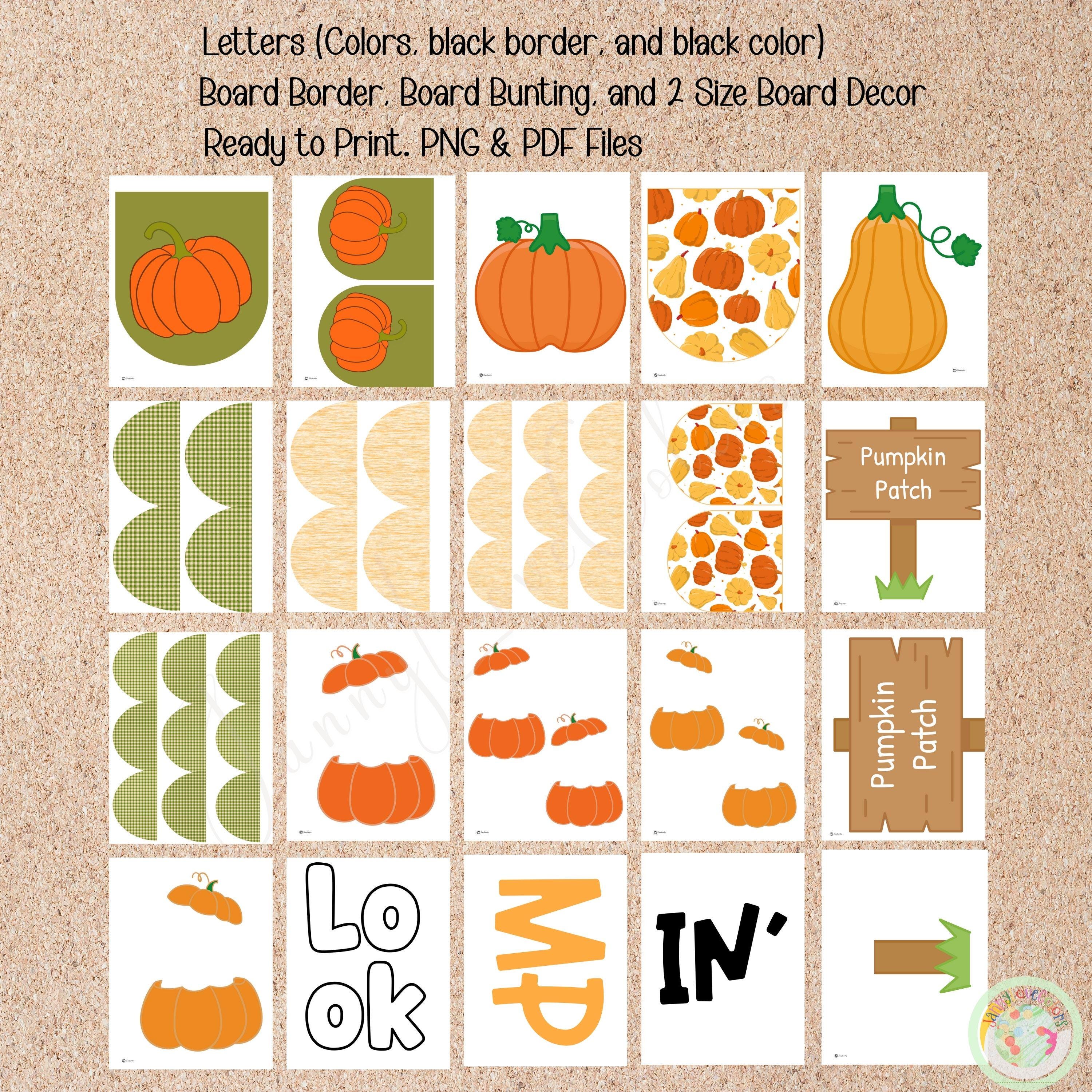 Pumpkin Patch Bulletin Board Kit: Fall Classroom Decor (digital ...