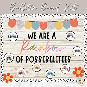 Boho Rainbow Classroom Decor Bundle: Editable, Calm, Cheerful - Etsy