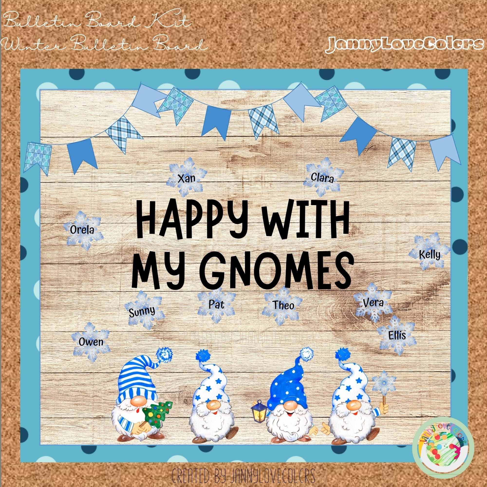 Let It Snow Winter Bulletin Board, January Door Decor, Gnomes Board ...