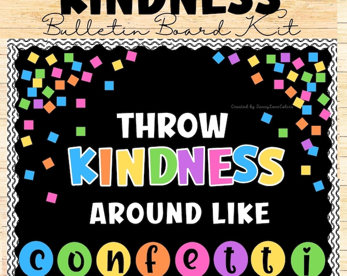 Throw Kindness Around Like Confetti | Bulletin Board Cutouts Decor - Etsy