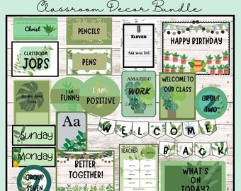 Plant Boho Neutral Classroom Decor Bundle Plant Classroom Decor Bundle ...