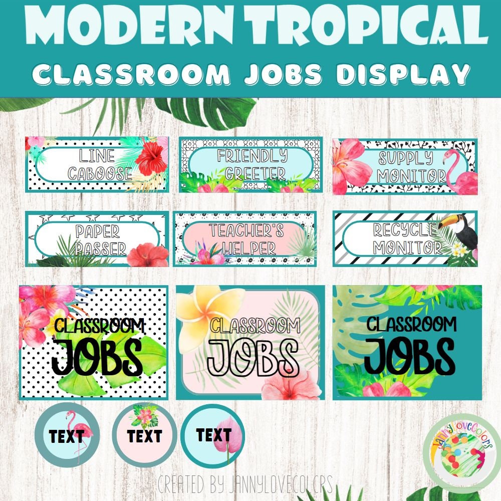 Modern Tropical, Classroom Decor Bundle, Door Decor, Back to School ...