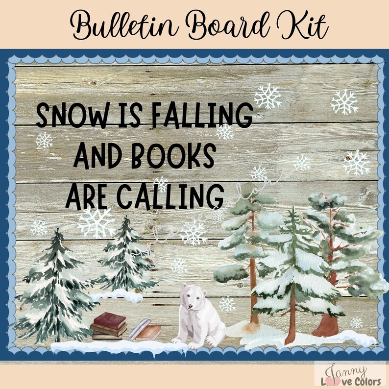 Winter January Bulletin Board Kit or Door Decoration Polar Bear ...