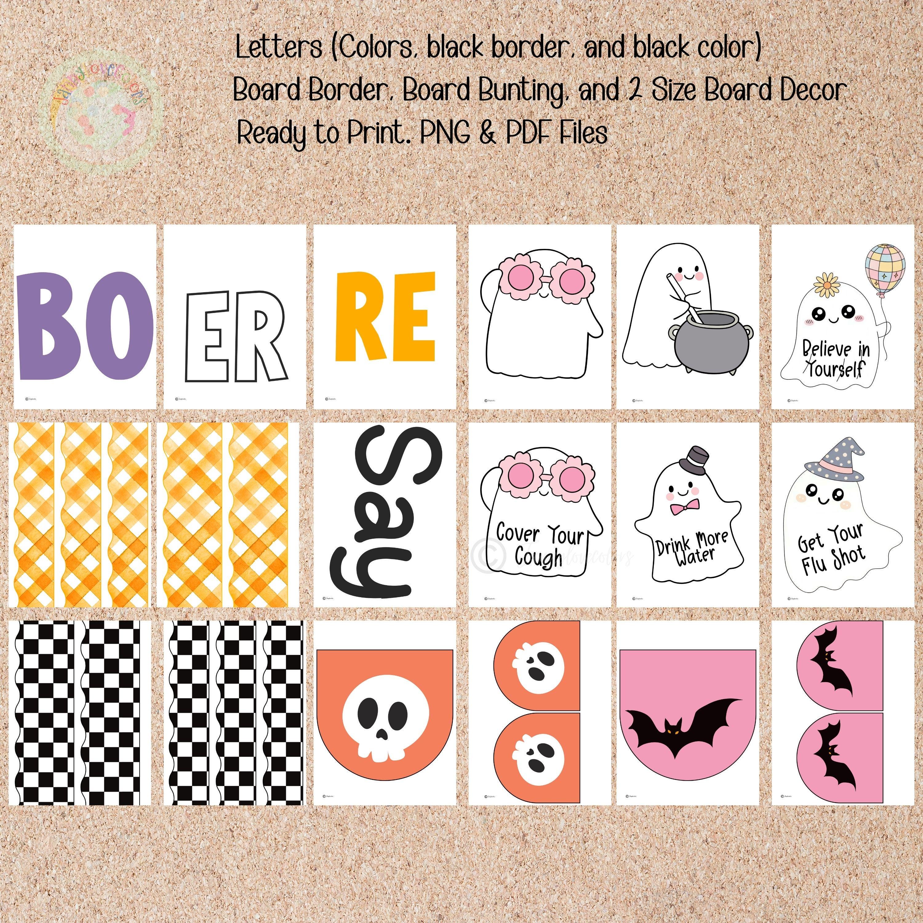Halloween Bulletin Board Kit | Mental Health Classroom | Positive ...