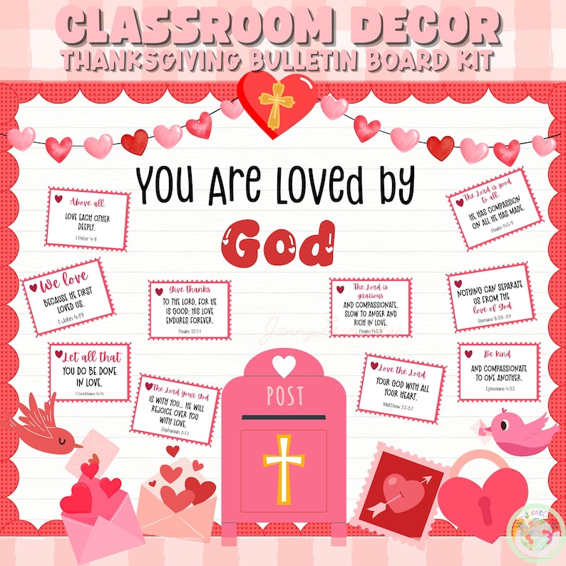 Christian Valentine Bulletin Board Kit | God's Love Classroom Decor ...