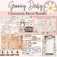 Disco Floral Classroom Decor Bundle, Editable, Classroom Theme, Retro ...