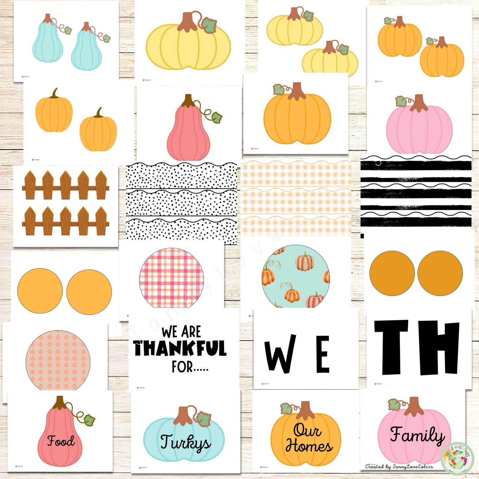 Thanksgiving Bulletin Board Kit: Plaid Pumpkin Decor (digital Download ...