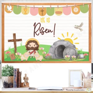 Easter Christian Bulletin Board Kit: Classroom Door Decor (digital ...