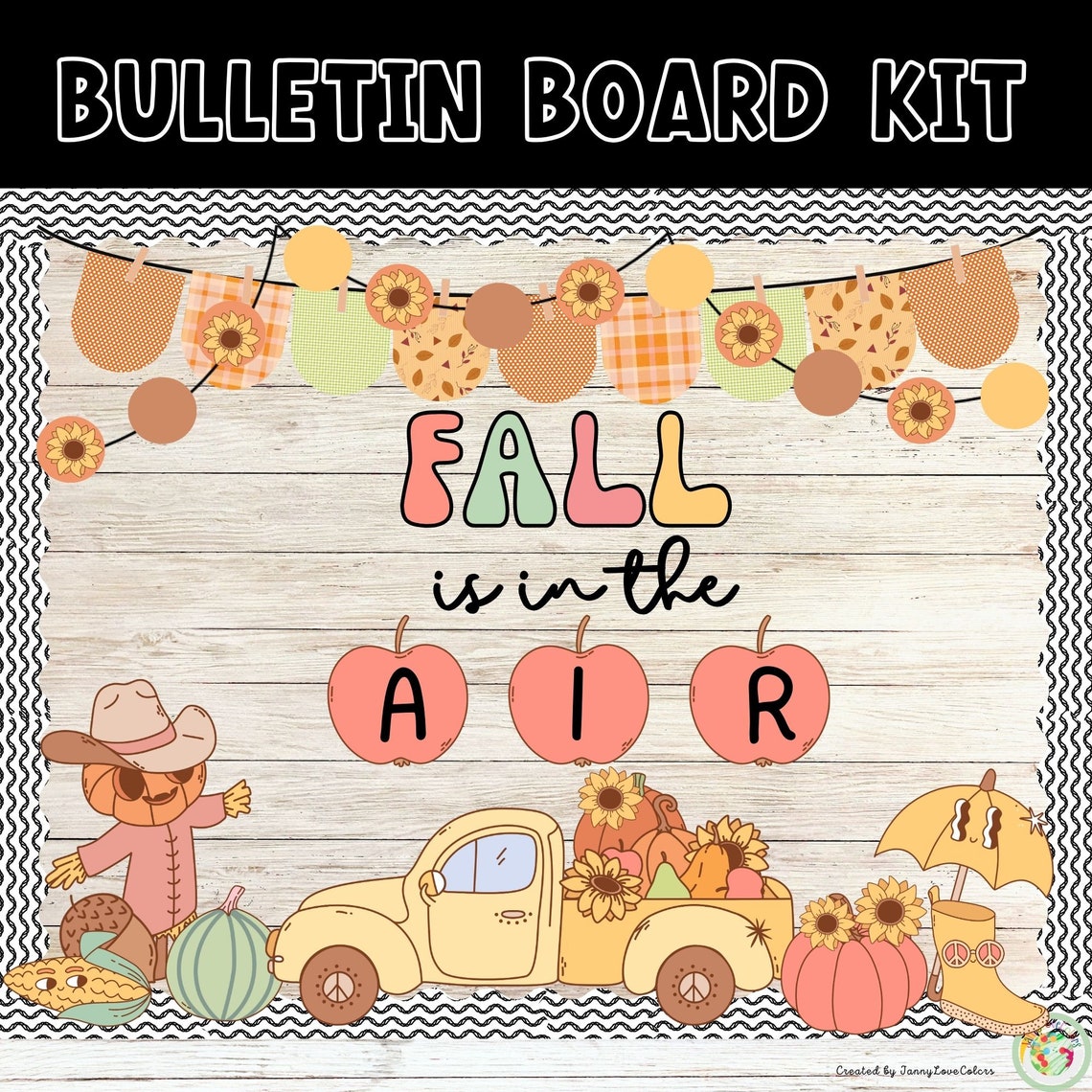 Retro Fall Bulletin Board Kit: Autumn Classroom Decor (PDF Files - Etsy
