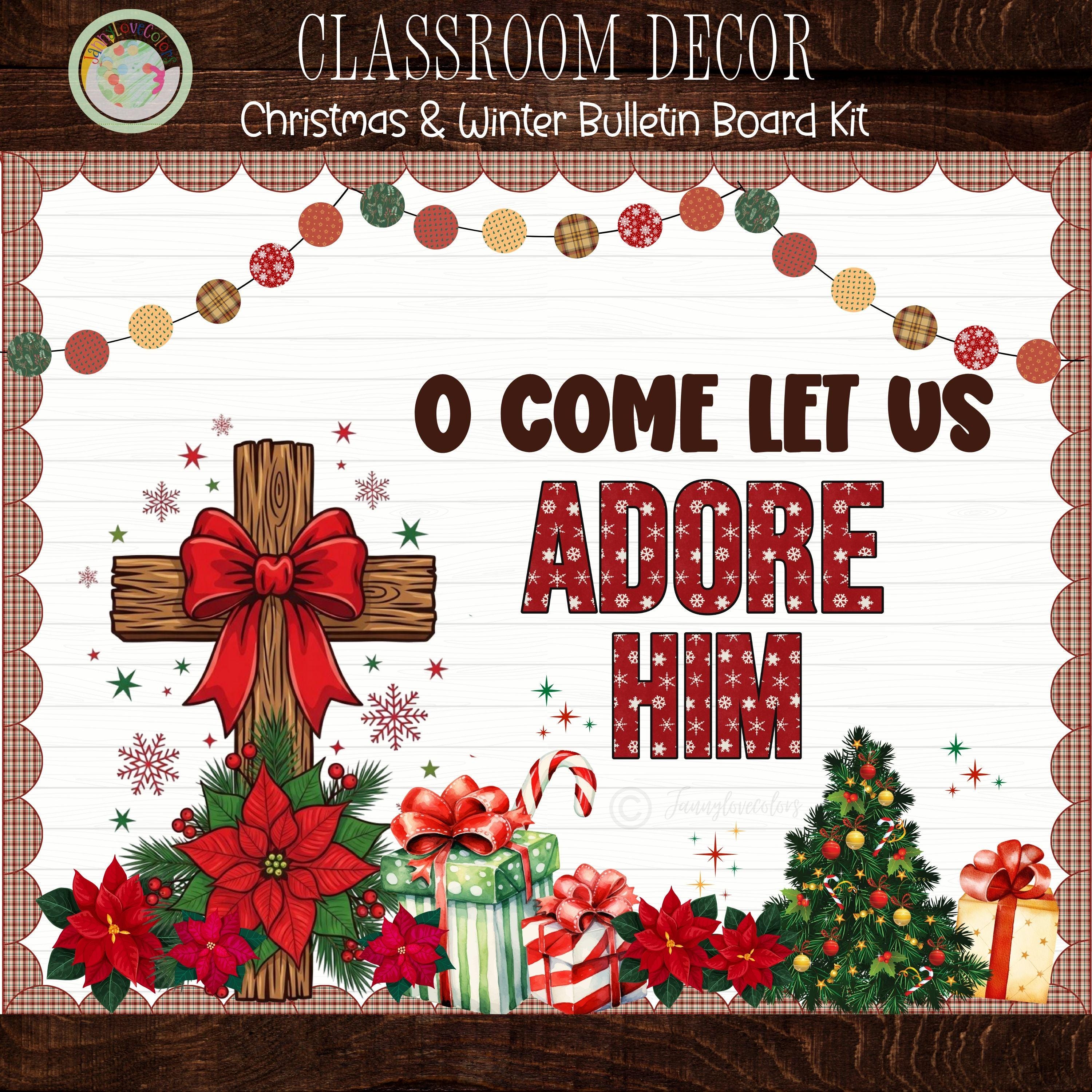 Jesus Christmas Bulletin Board | Christian Classroom Decor | Bible ...