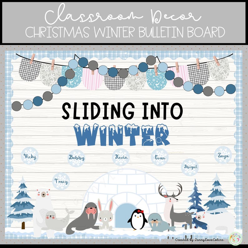 Arctic Animals Winter Bulletin Board Decor (digital Download) - Etsy