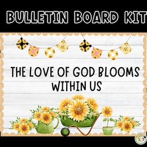 Spring Church Bulletin Board Kit: Sunflower Decor (printable) - Etsy