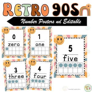 Retro 90s Theme Classroom Decor BUNDLE | Printable | Digital Download ...