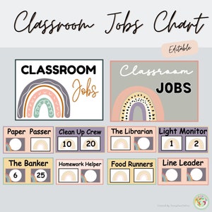 Boho Rainbow Classroom Decor Bundle: Editable, Calm, Cheerful - Etsy