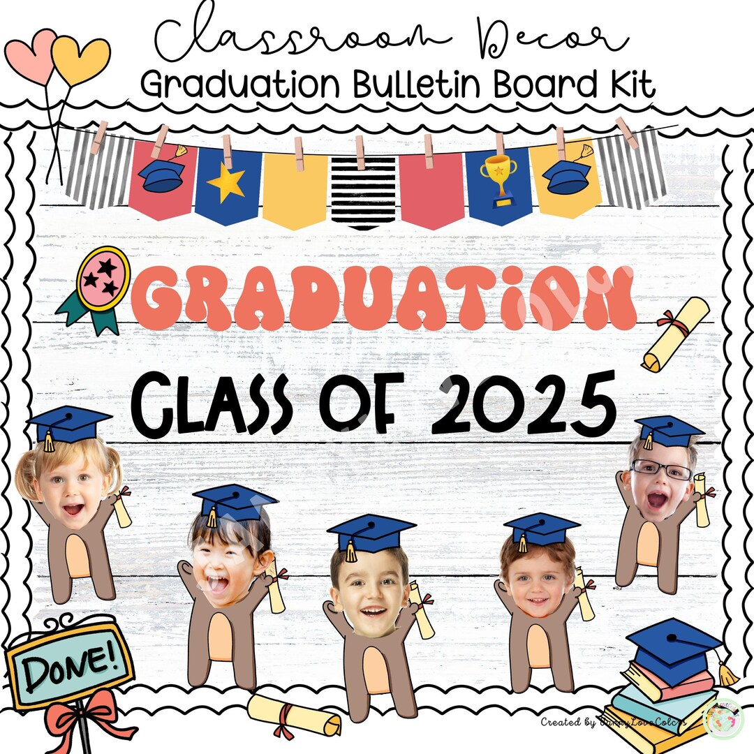 Graduation Classroom Bulletin Board Kit: End of Year Decor (digital ...