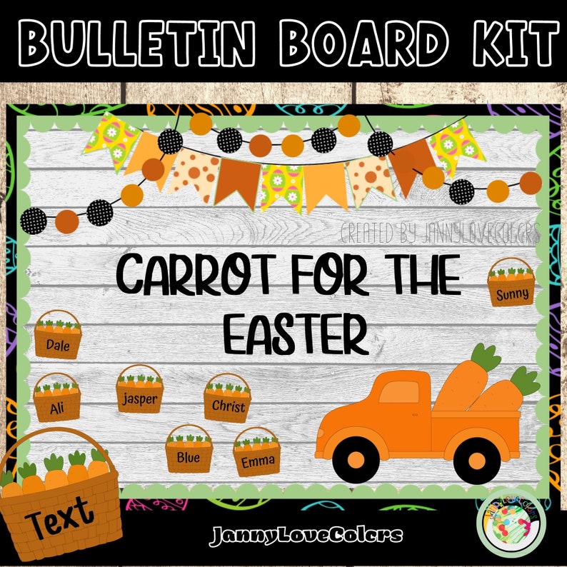 Easter Spring Door Display, Bulletin Board Kit, Carrot for the Easter ...