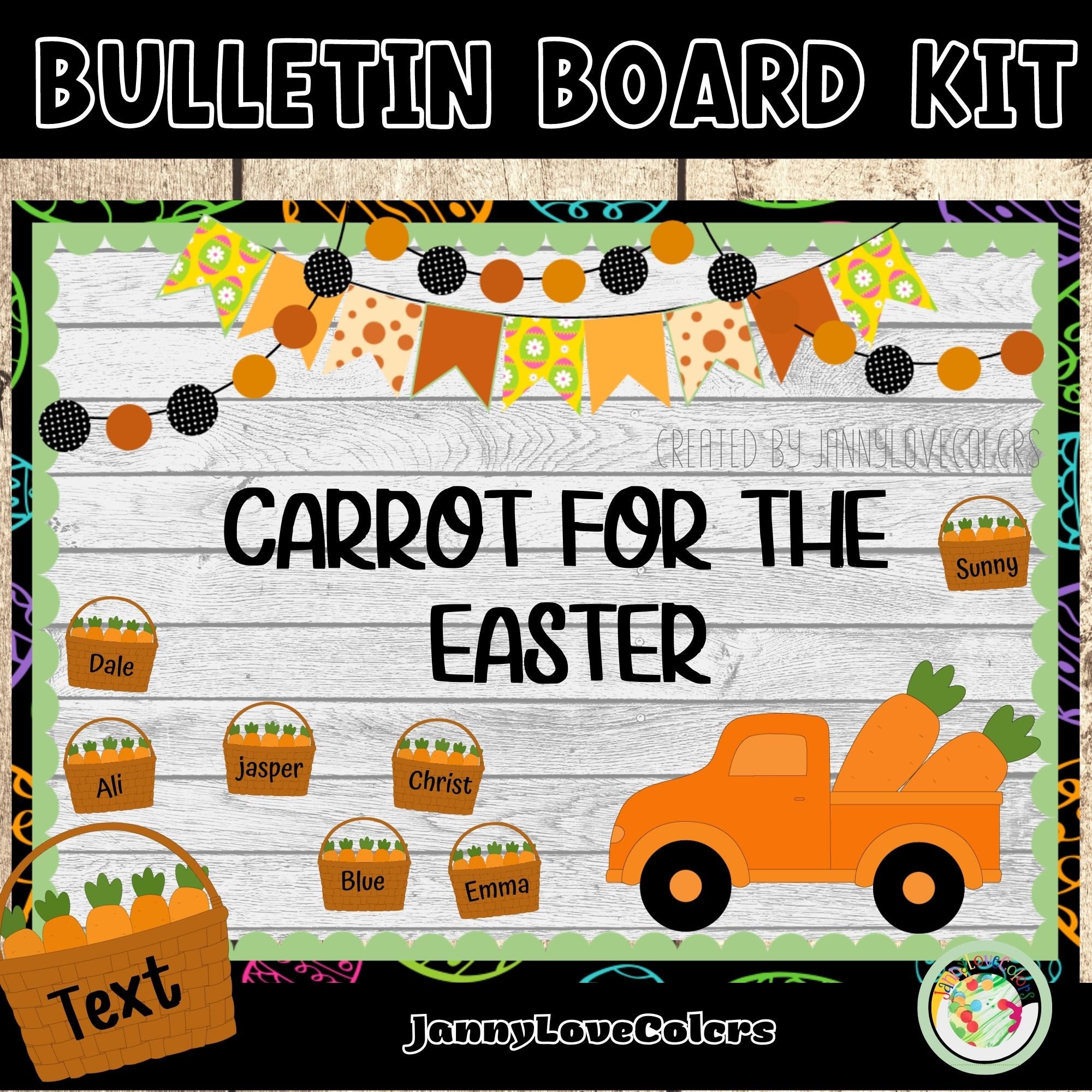 Easter Spring Door Display, Bulletin Board Kit, Carrot for the Easter ...