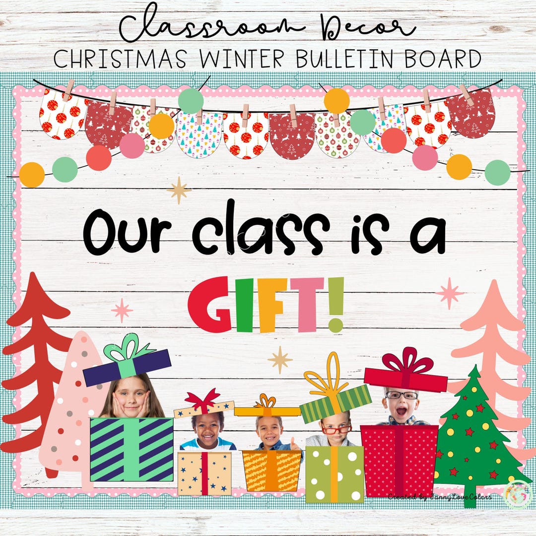 Christmas Classroom Bulletin Board Kit | Festive Holiday Decor (digital ...