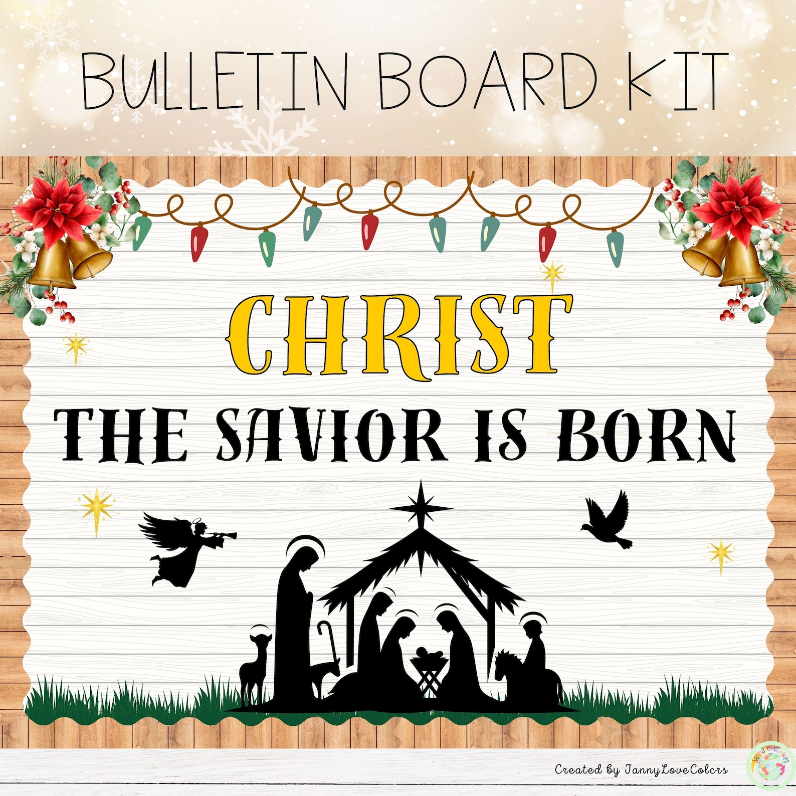 Nativity Scene Bulletin Board Kit | Religious Christmas Decor | Jesus ...