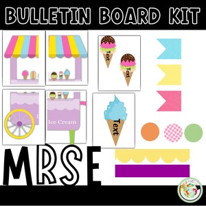 Ice Cream - Summer - June and July Bulletin Board Kit | Door Decor ...
