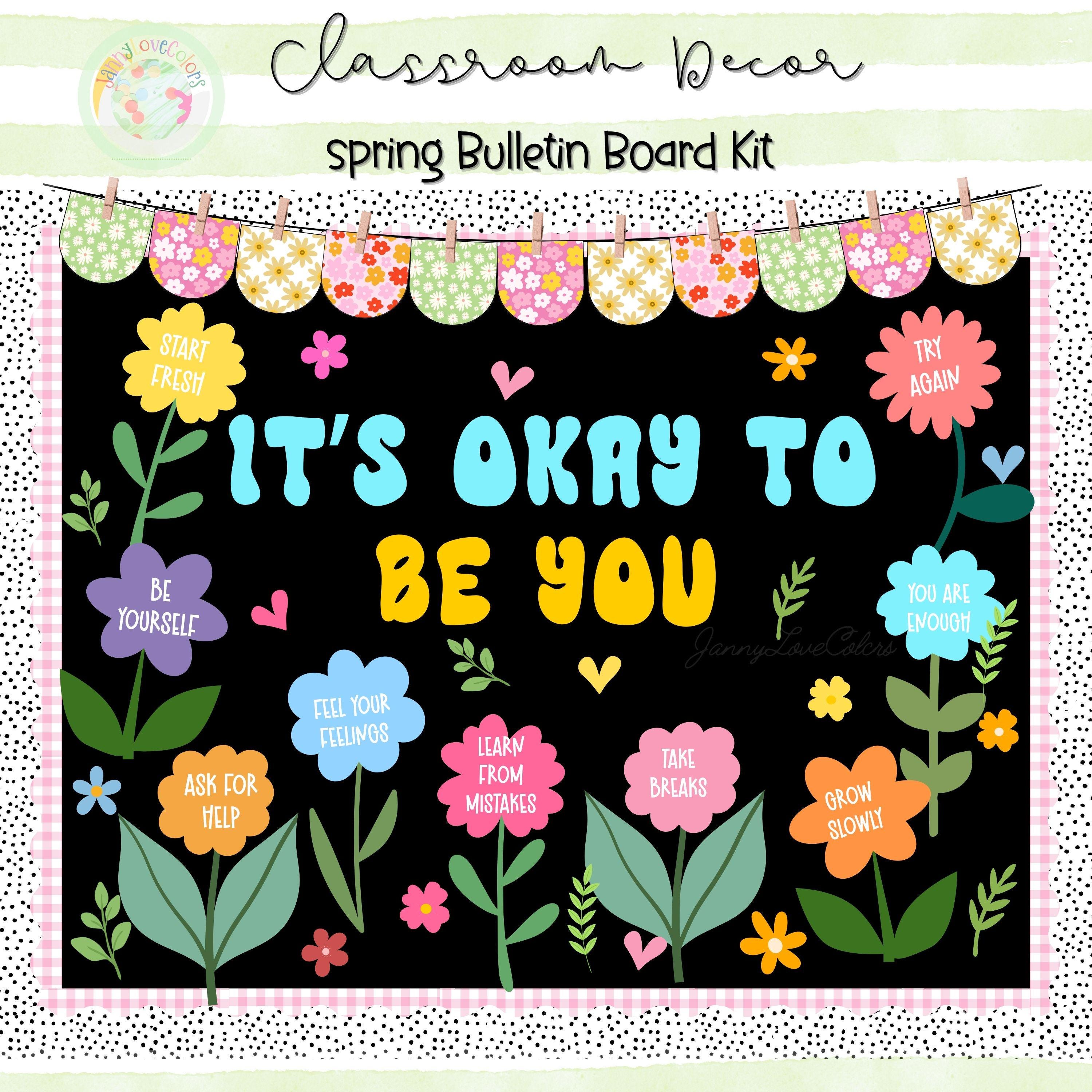 Spring Bulletin Board Kit | Growth Mindset Posters | SEL Classroom ...