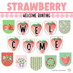 Strawberry Theme Classroom Decor Bundle | Printable | Editable | Door ...