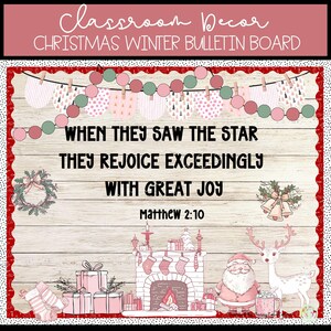 Christmas Christian Bulletin Board Kit | Bible Verse Classroom Decor ...